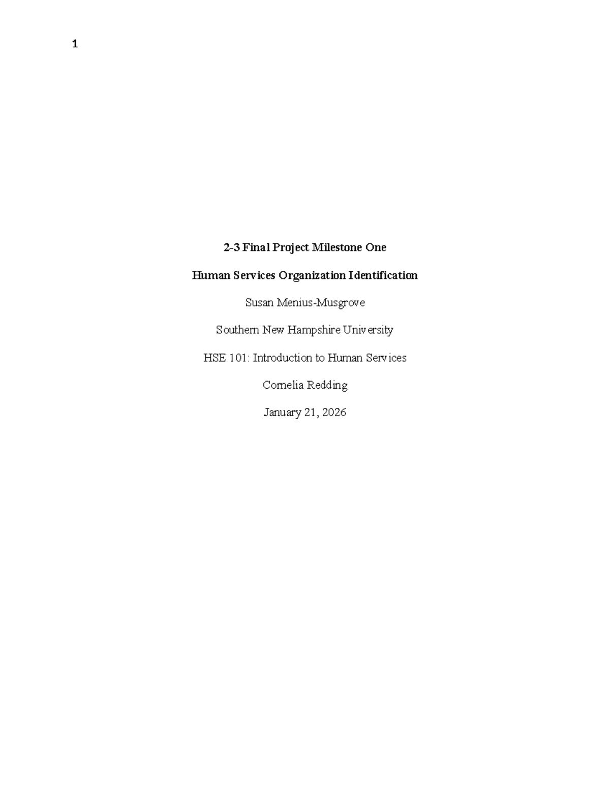 HSE 101: Final Project Milestone One - Human Services Agency Overview ...