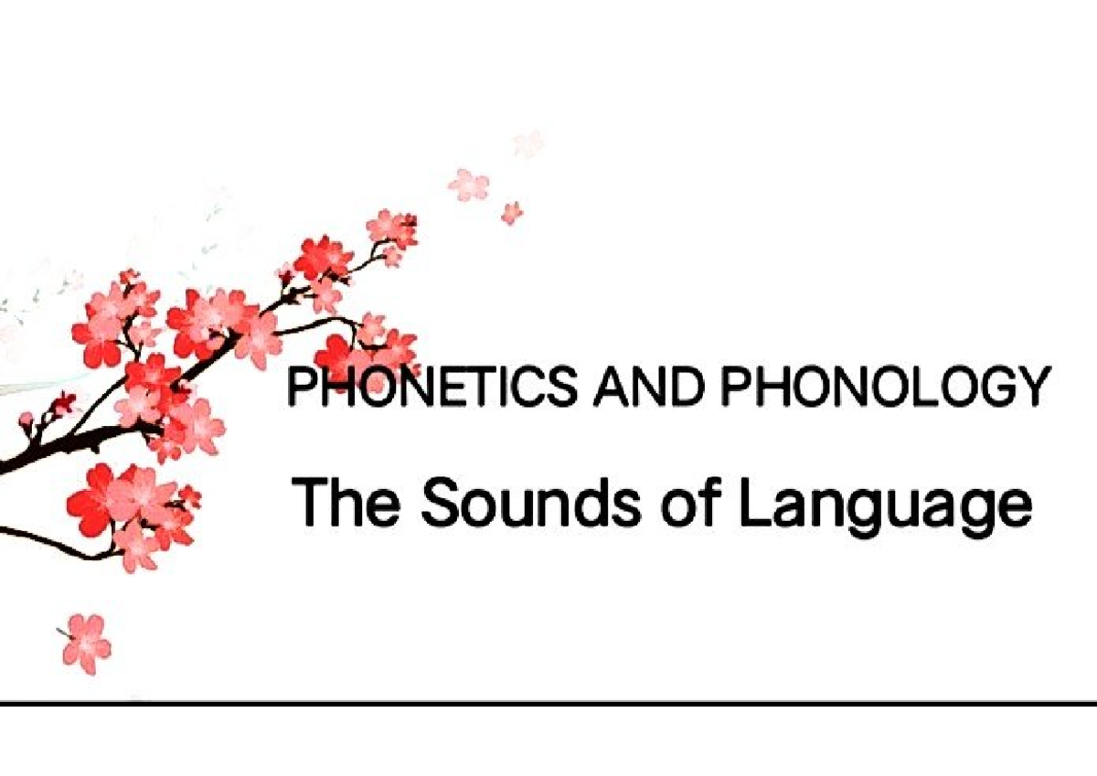PHONETICS & PHONOLOGY: Understanding Language Sounds - Studocu