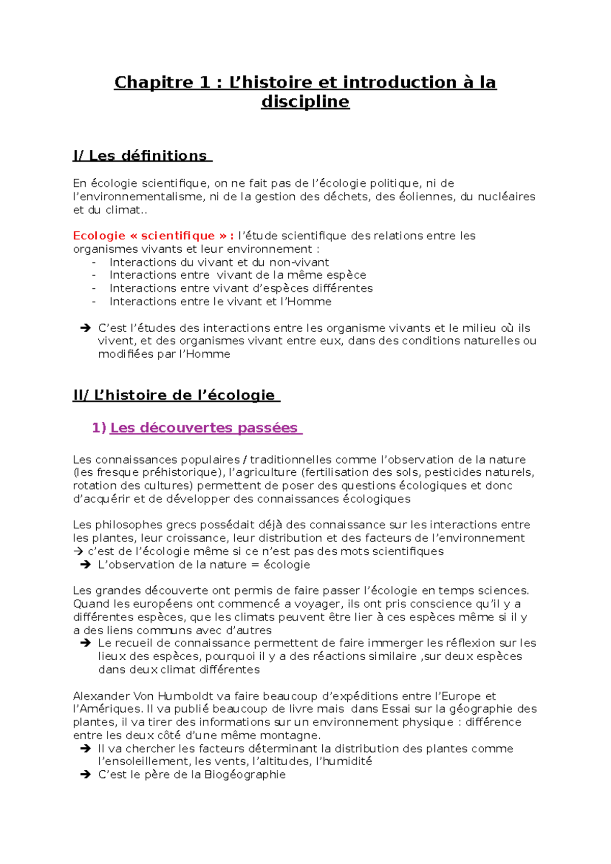 Chapitre 1 : Introduction à l'Écologie Scientifique et ses Concepts ...