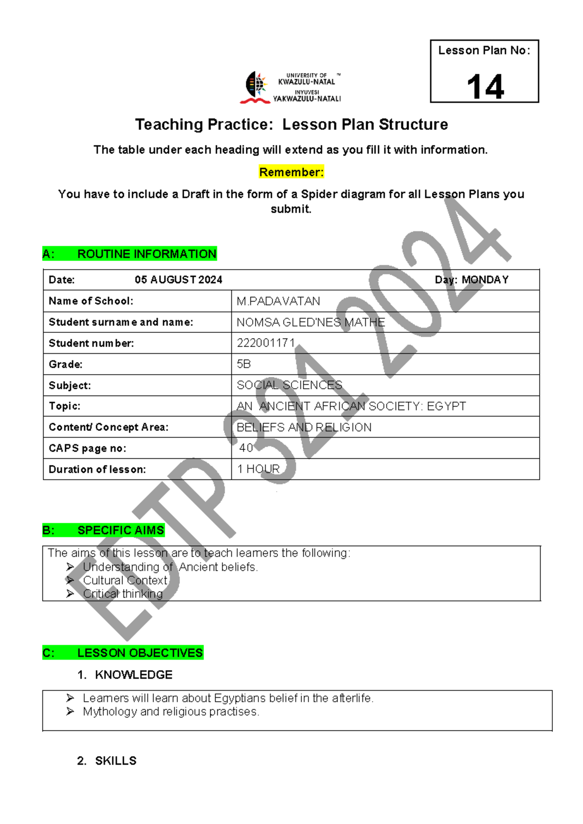 Beliefs AND Religion grade 5 lesson plan - Teaching Practice: Lesson ...