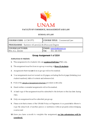 Compulsory Assignment 1 Edited - FACULTY OF COMMERCE, MANAGEMENT & LAW ...
