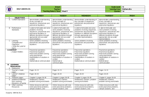 Mathematics-MELCs - MELCS IN MATHEMATICS - Grade Level: Grade 1 Subject ...