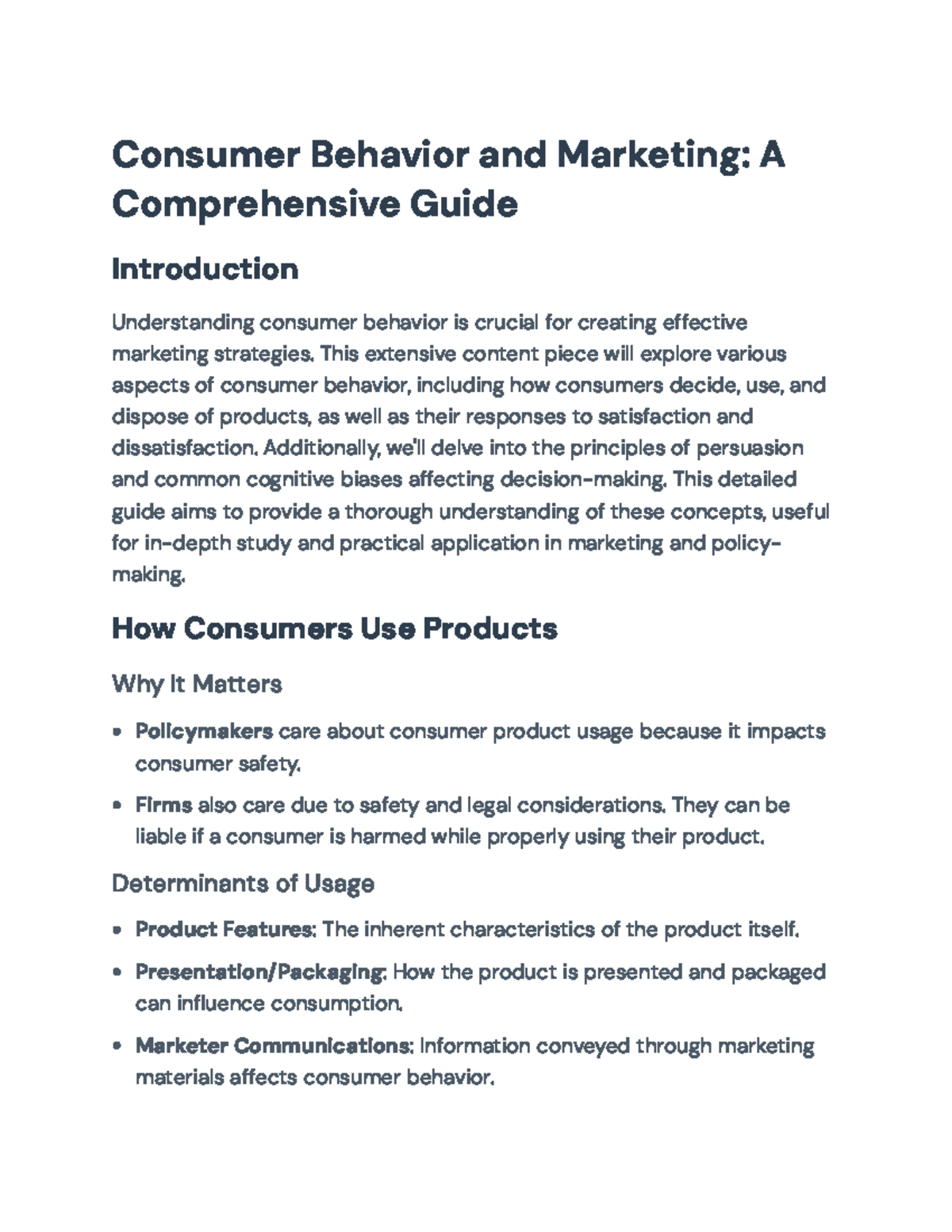 Consumer Behavior and Marketing: A Comprehensive Guide to Strategies ...