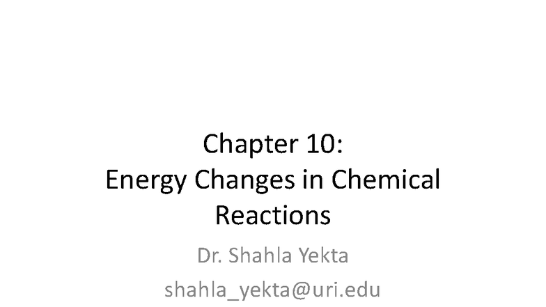 Enthalpy Changes in Chemical Reactions: Thermochemistry Notes (CHEM 101 ...