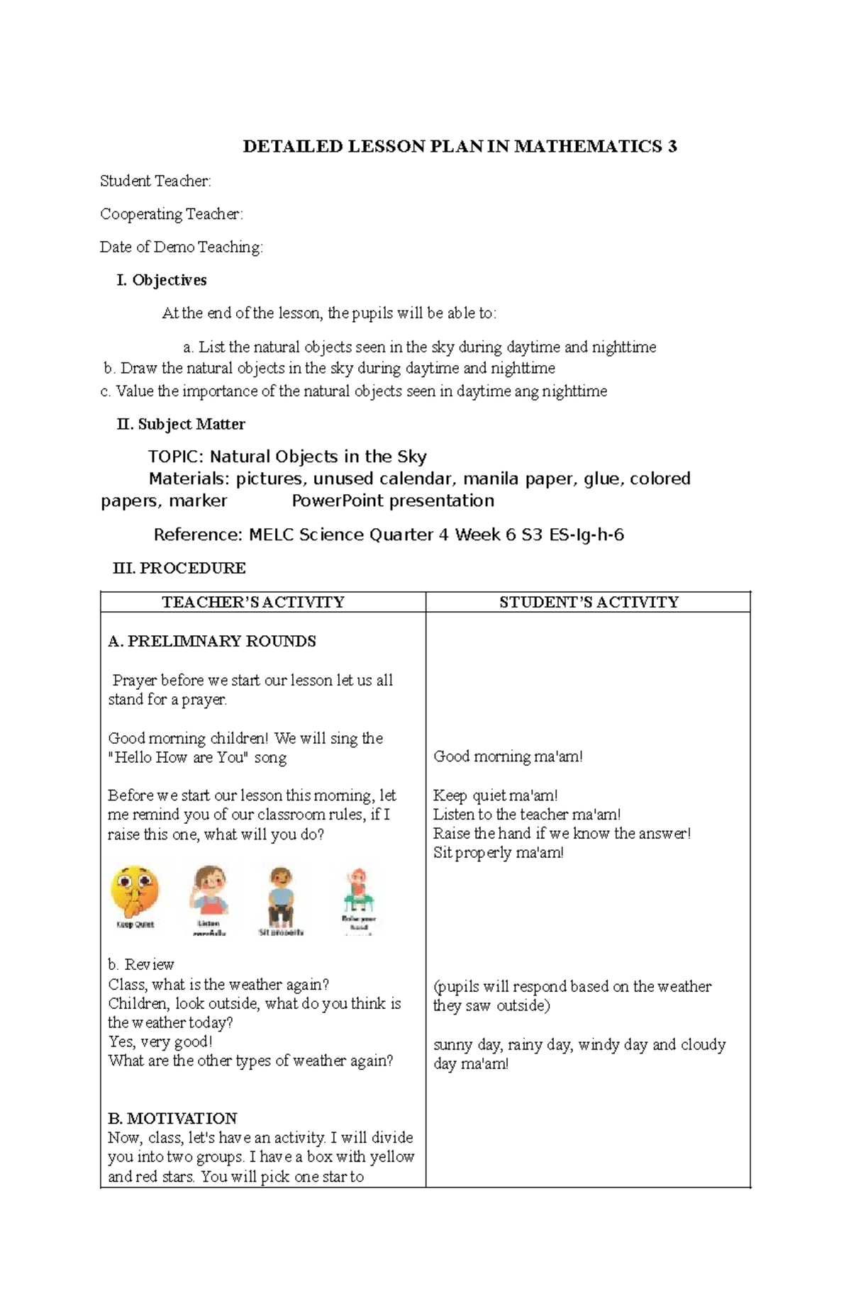 Local-demo - .... - DETAILED LESSON PLAN IN MATHEMATICS 3 Student ...