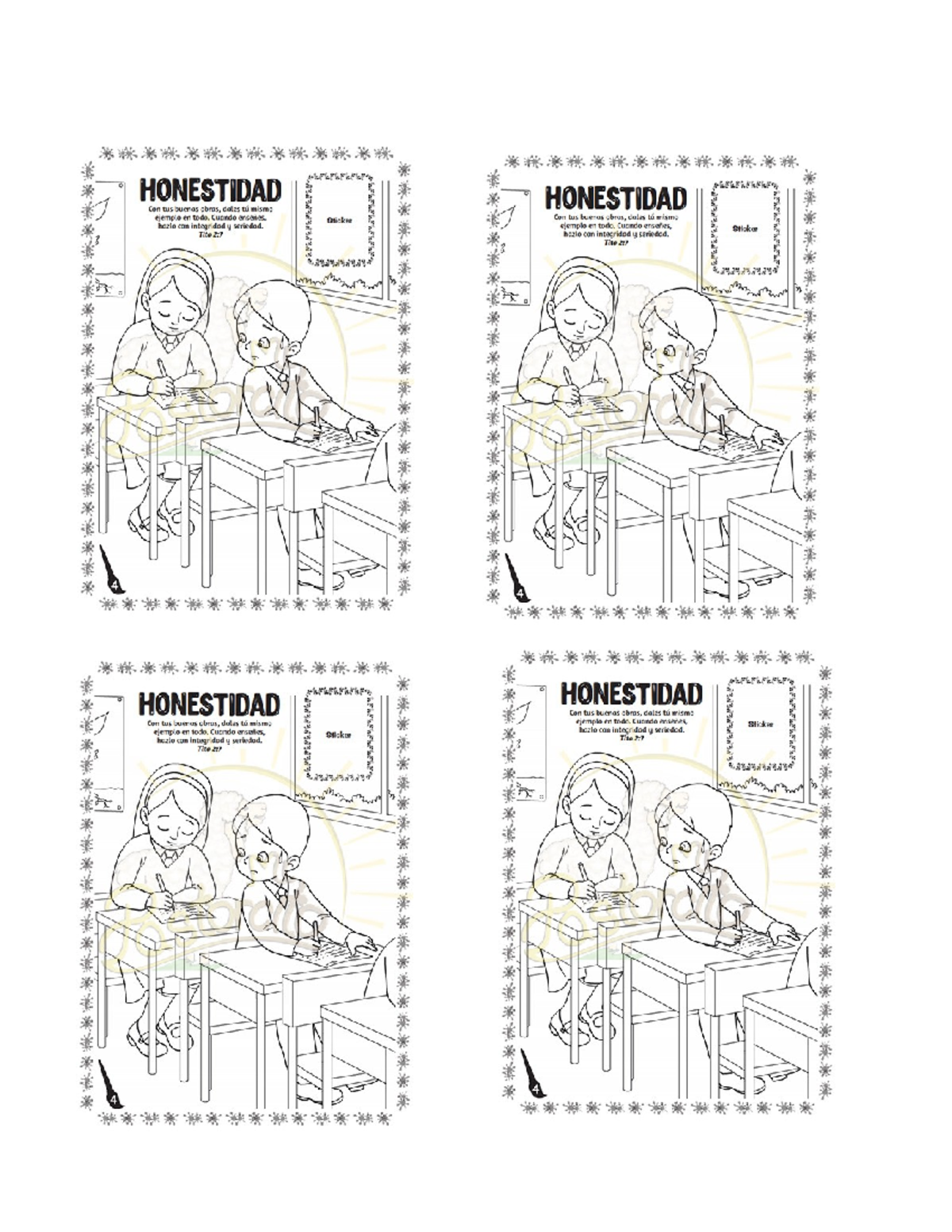 Dibujos Para Colorear De Honestidad Línea De Honestidad De Dos
