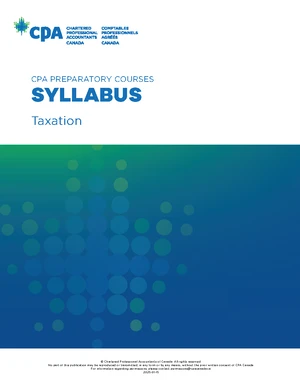 G10484-EC CPA-PEP Taxation Module Syllabus Overview - Studocu