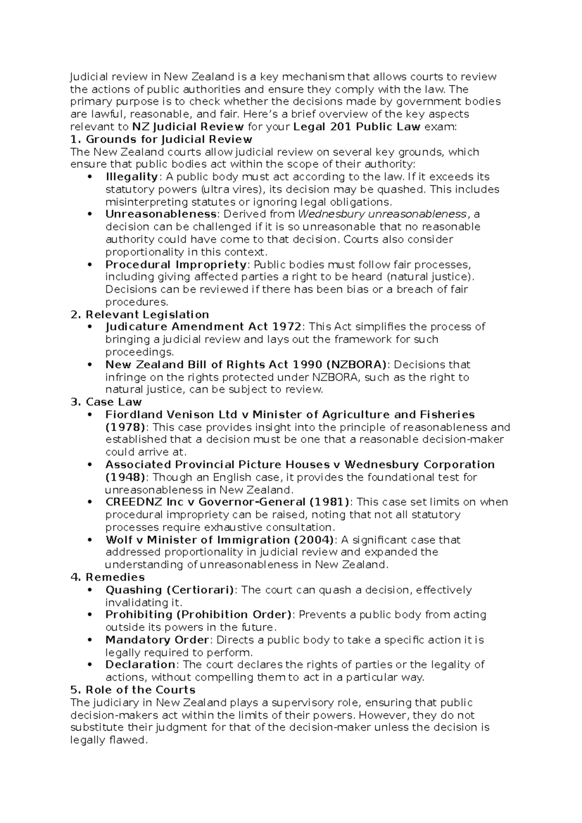 L201 Public Law: Key Concepts & Case Summaries in IRAC Format - Studocu