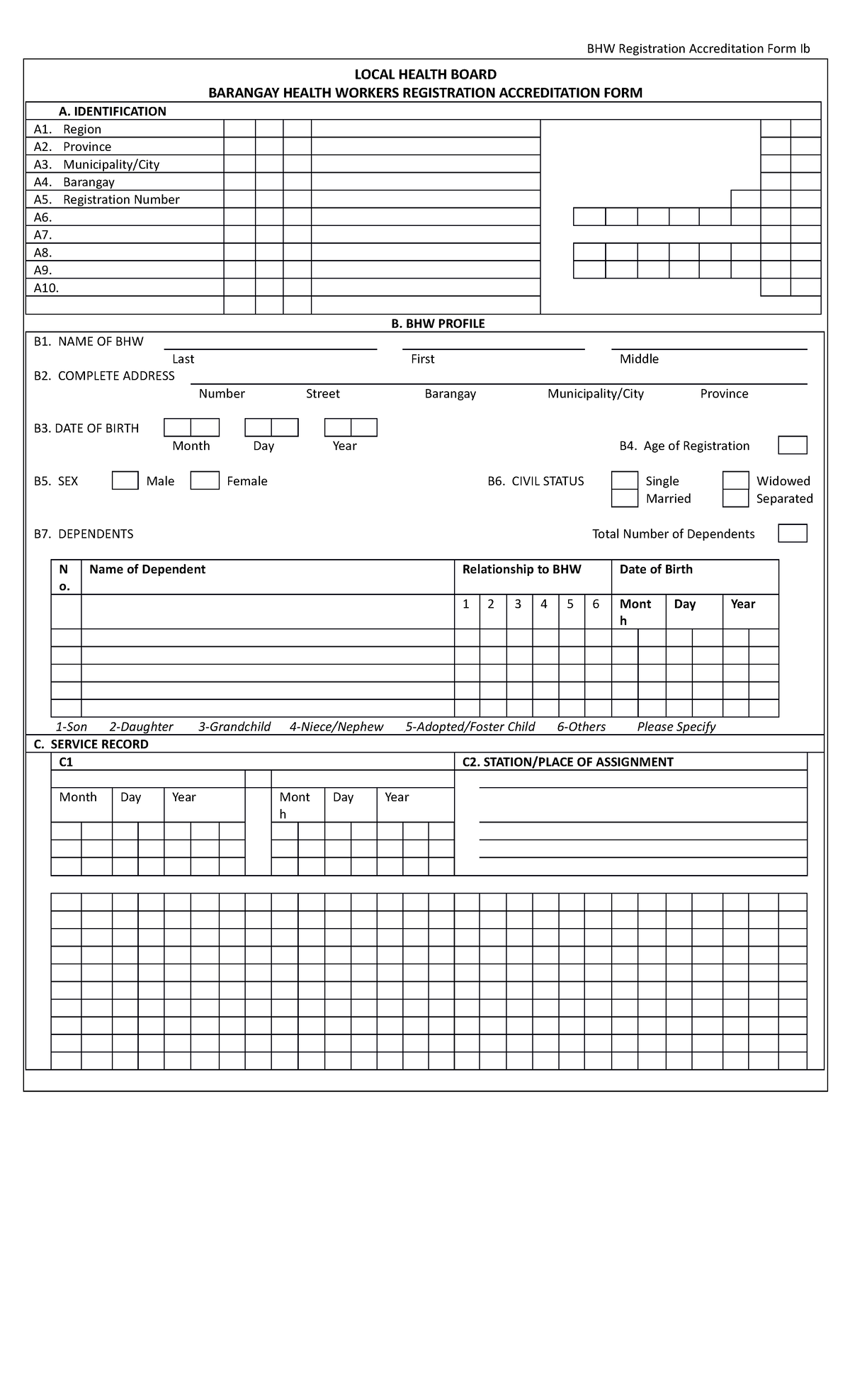 BHW Registration Accreditation Form - Local Health Board Ib - Studocu