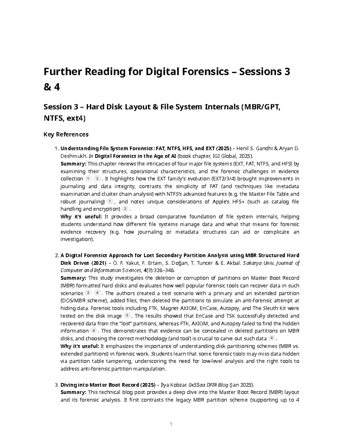 Further Reading for Digital Forensics (DF 101) - Session 3 & 4 Insights ...