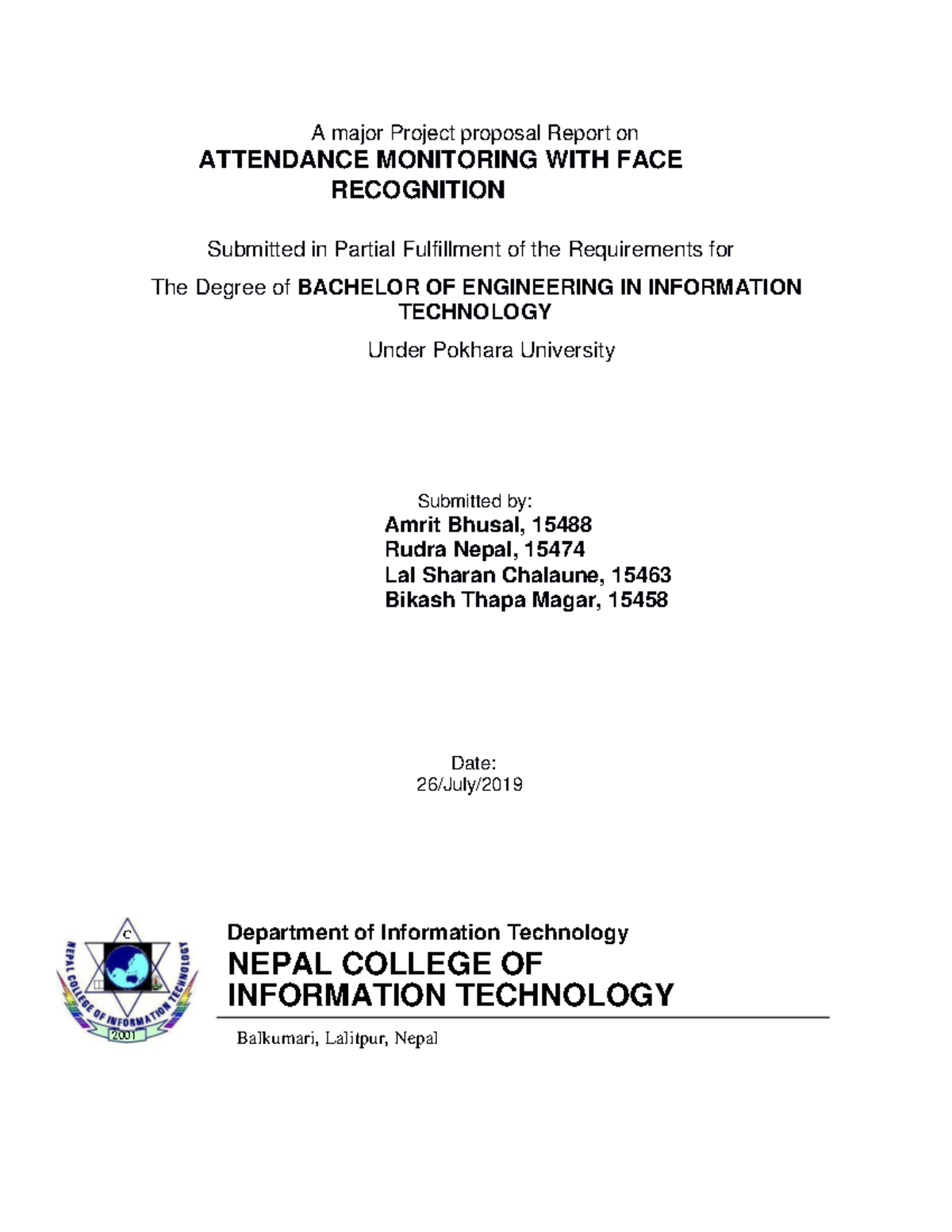 Attendance Monitoring System with Face Recognition - BE IT Project ...