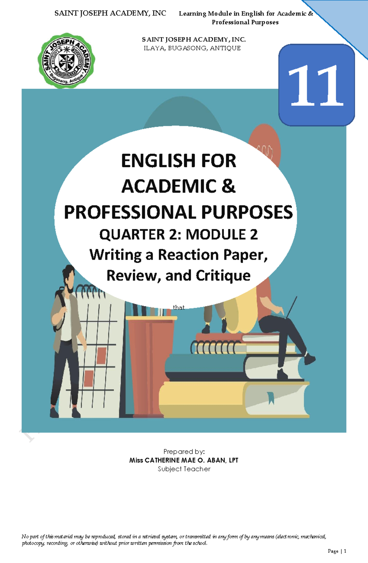 EAPP Q2 M1: Writing Reaction Papers, Reviews, and Critiques - Studocu