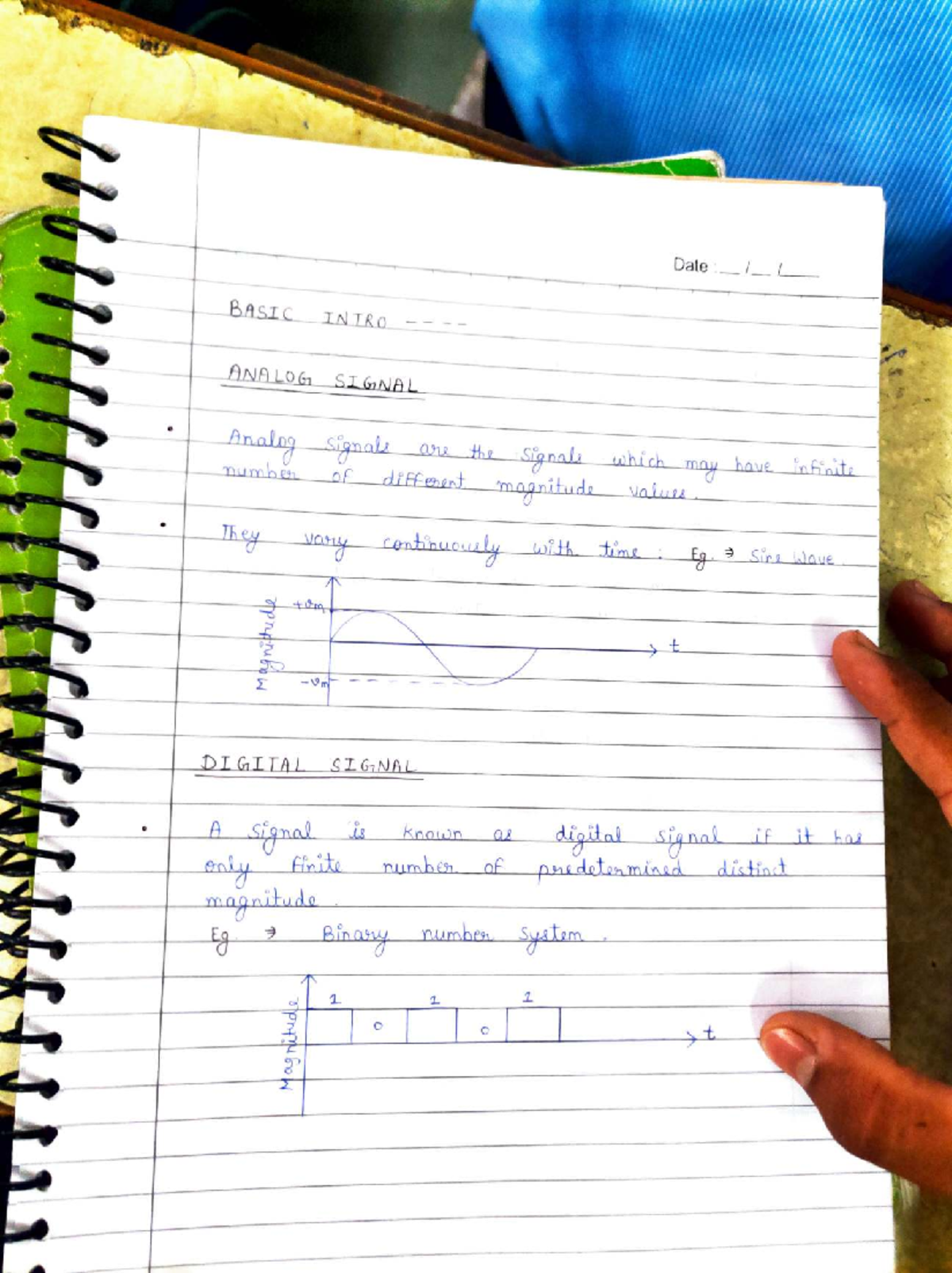 DE (U-01) - Handwritten Notes on Analog and Digital Signals - Studocu