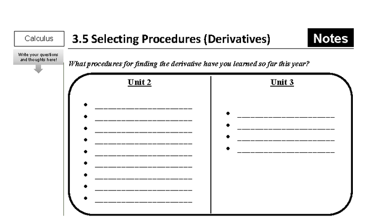 Calc 3 - 3.5 Selecting Procedures for Derivatives Notes - Studocu