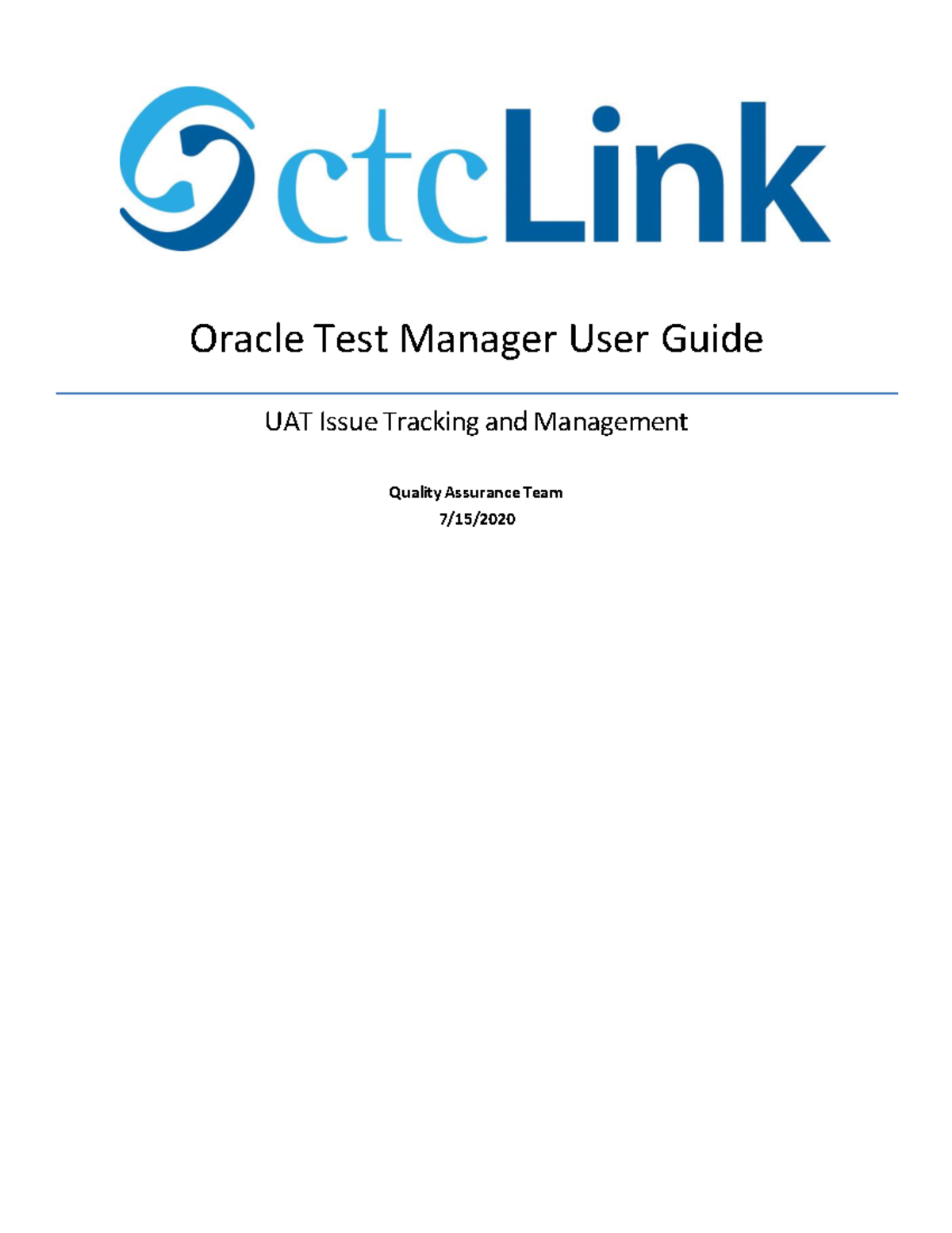 Oracle Test Manager User Guide - UAT Issue Tracking & Management - Studocu