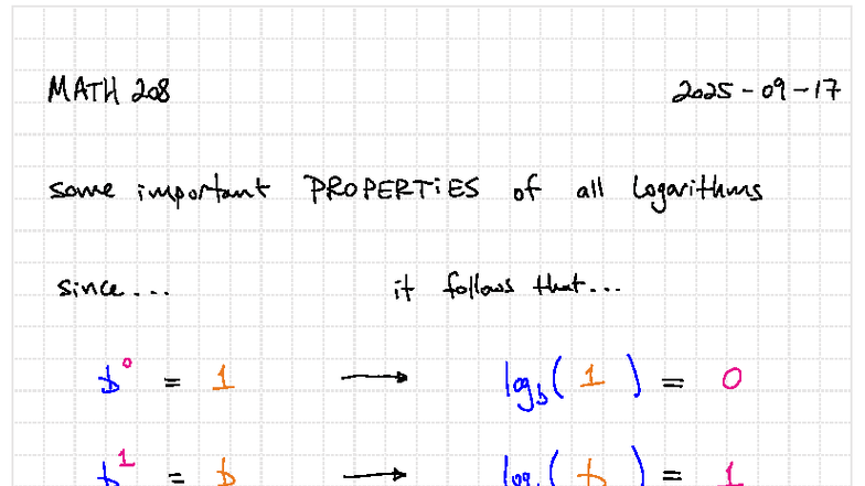 MATH 28 Final Exam Notes: Properties of Logarithms and Equations - Studocu