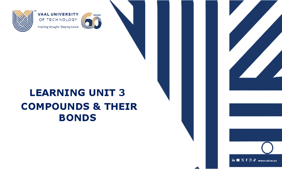 AACHA1A Learning Unit 3: Compounds and Their Bonds - Studocu