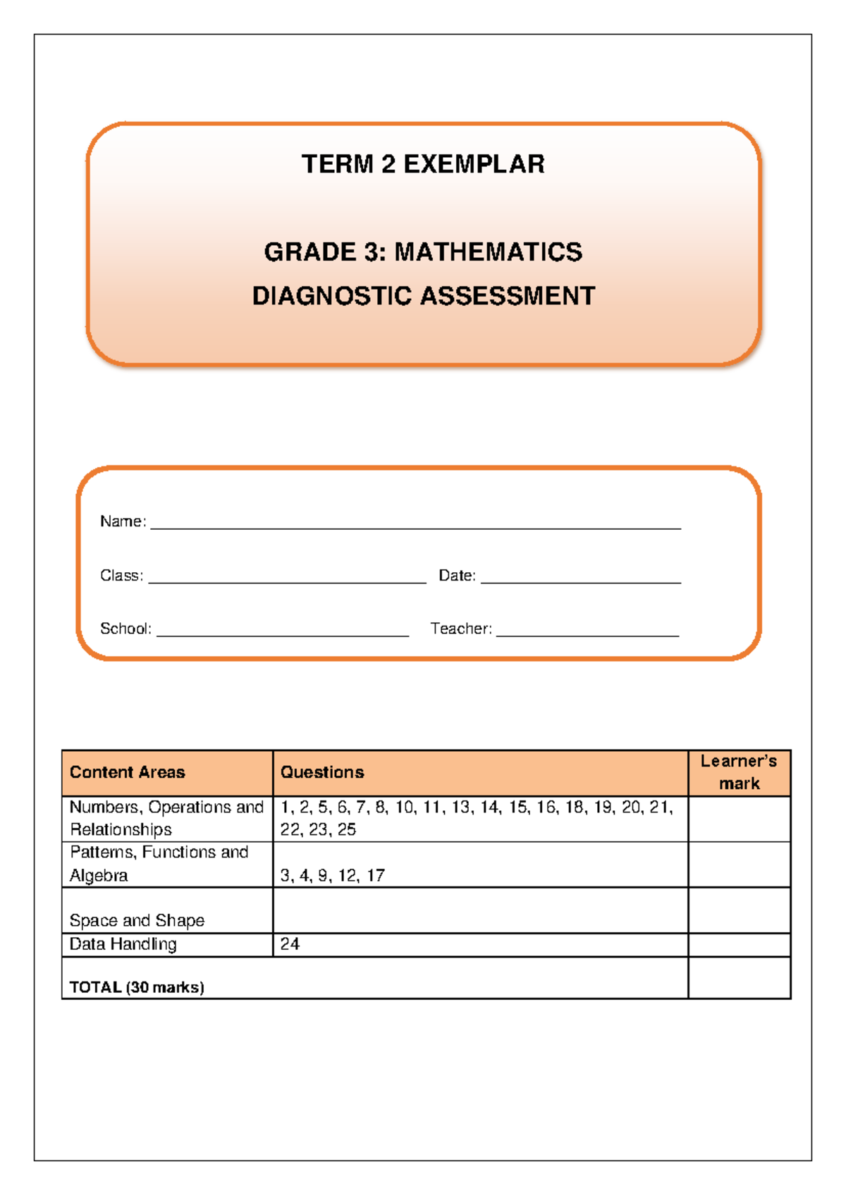 Exemplar-gr3-maths-diagnostic-assessment term-2 2021 - Content Areas ...
