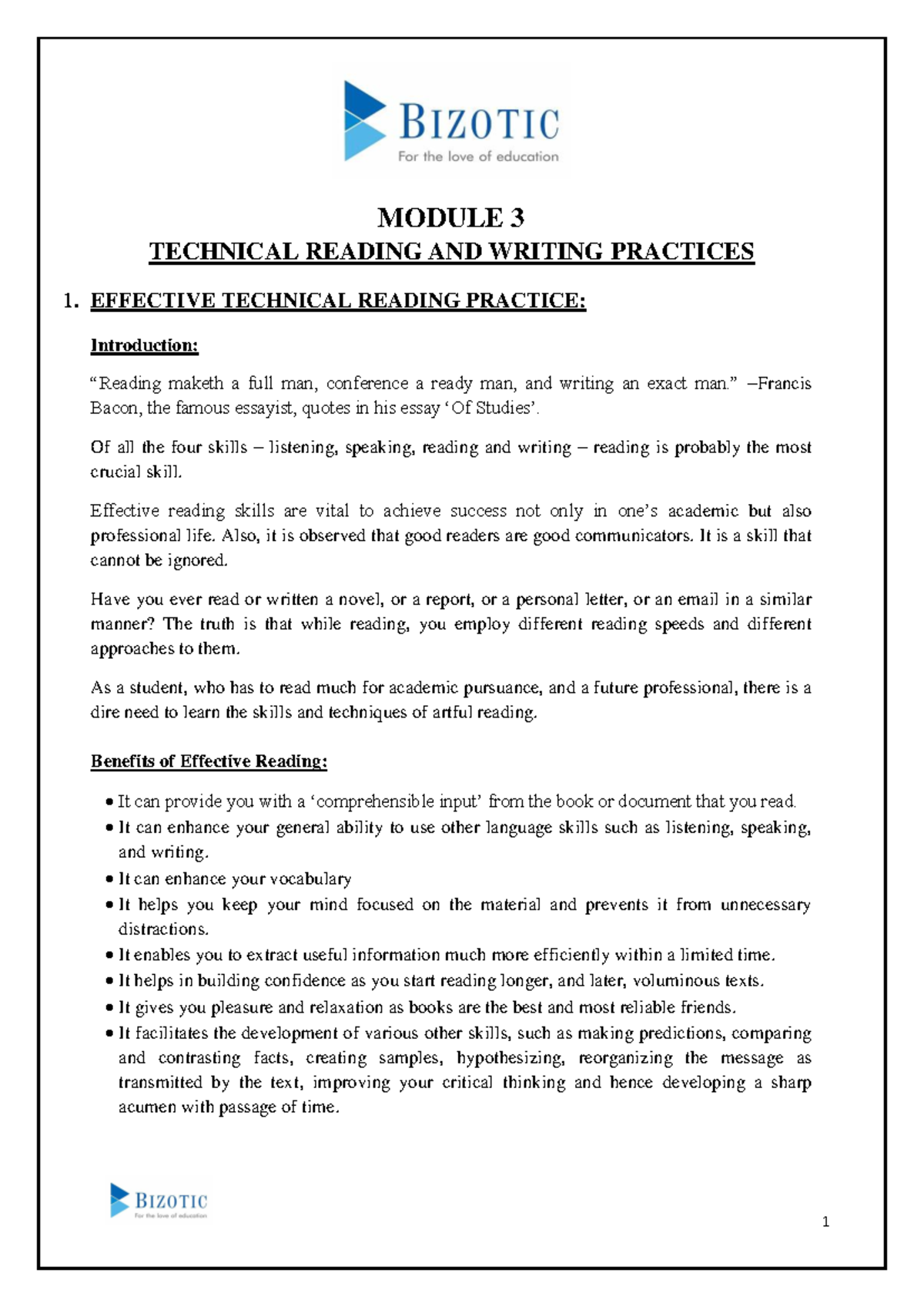 Module 3: Effective Technical Reading and Writing Practices Notes - Studocu