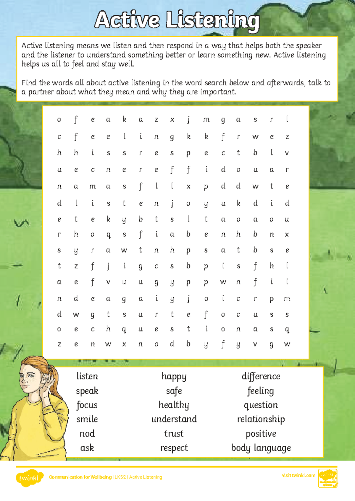 Active Listening Word Search: Key Terms for LKS2 - Studocu