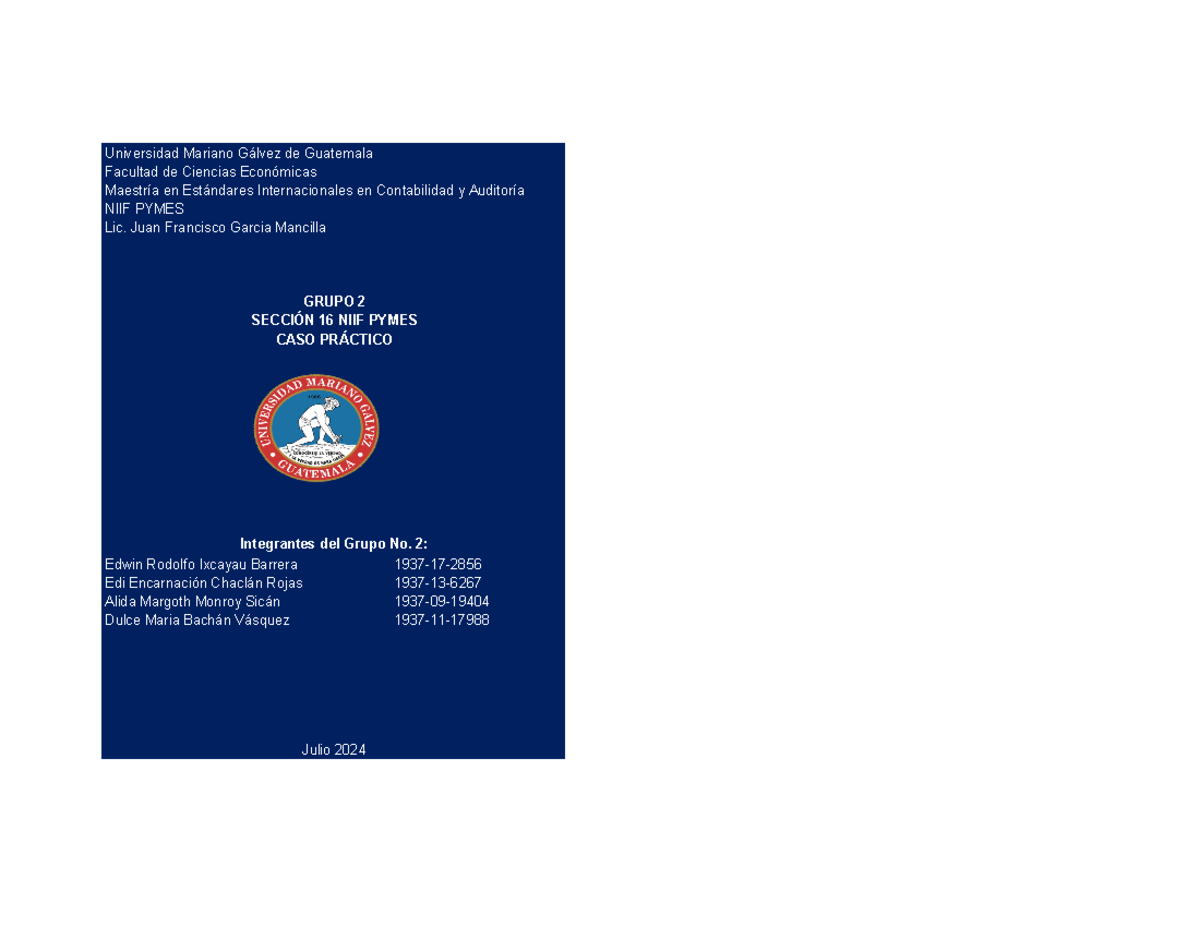 Ejercicio Práctico Sección 16: Propiedades de Inversión - NIIF PYMES ...