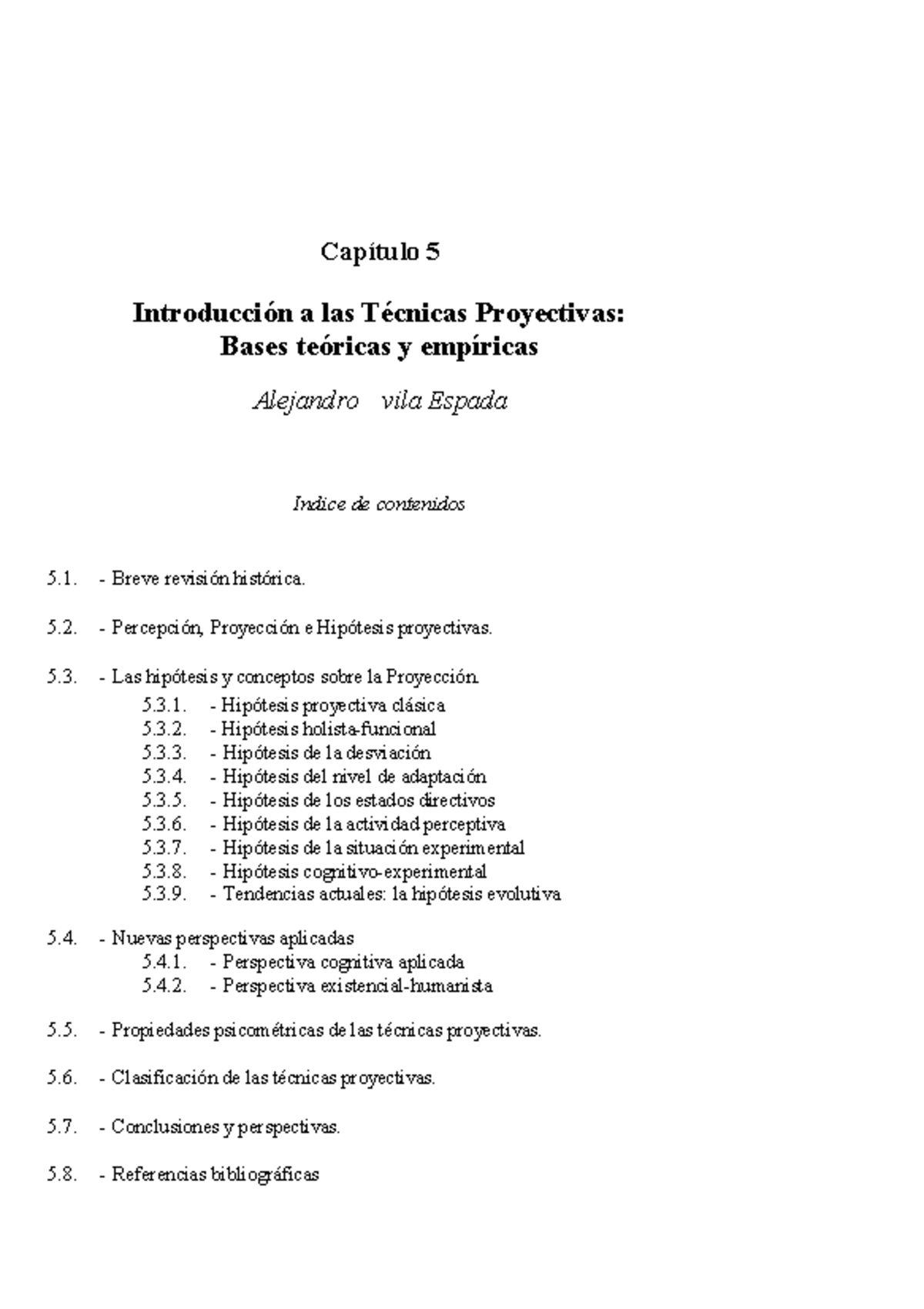 Capítulo 5: Introducción a las Técnicas Proyectivas (TP) - Bases ...