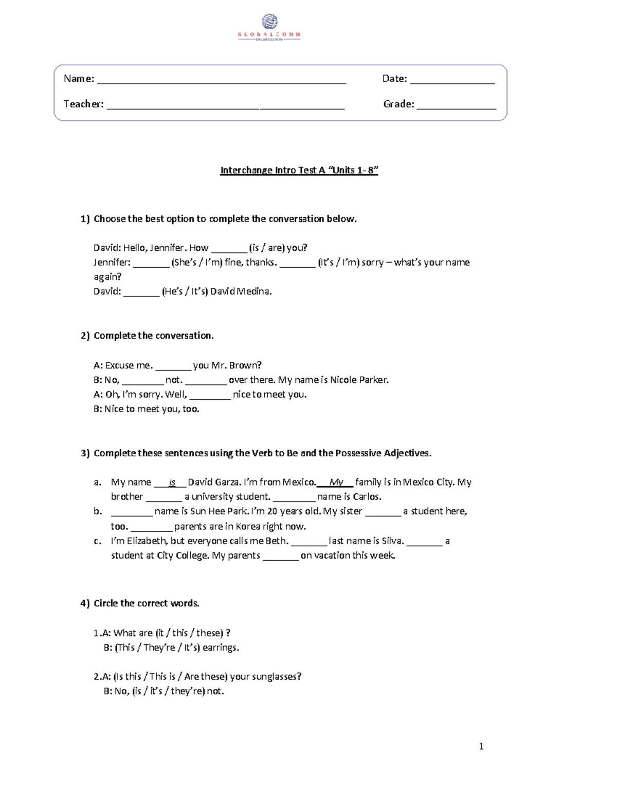 Workbook 3 Interchange - Workbook answer key 1 That's what friends are ...