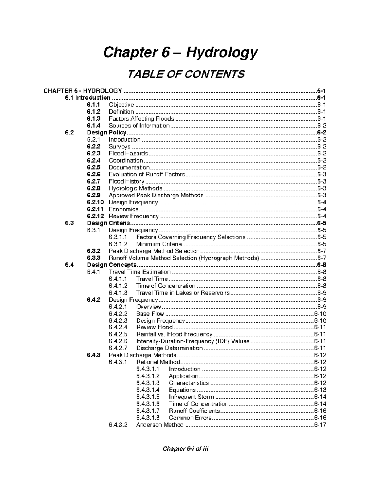 Chapter 6 Hydrology: Key Concepts and Design Methods (ENG 101) - Studocu