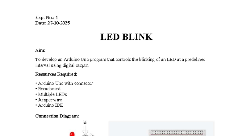 LED Blinking Experiment: Arduino Uno Programming Guide - Studocu
