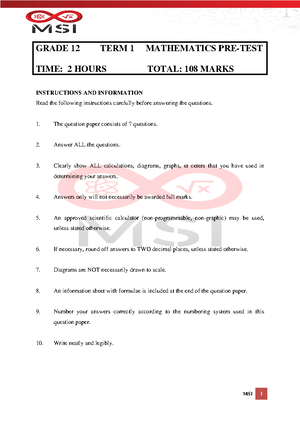 Grade 12 Proportionality Theorem Cheat Sheet for Easy Reference - Studocu