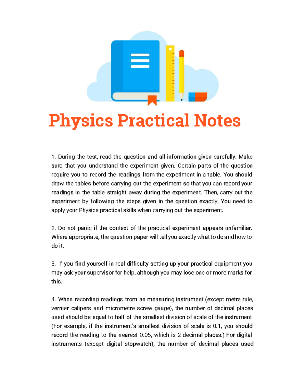 Best Physics Practical Notes (Course Code: 282884624) - Studocu