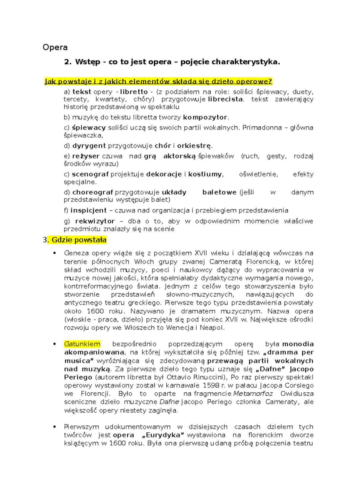 Opera barokowa we Włoszech do XIX wieku - Opera 2. Wstęp - co to jest ...