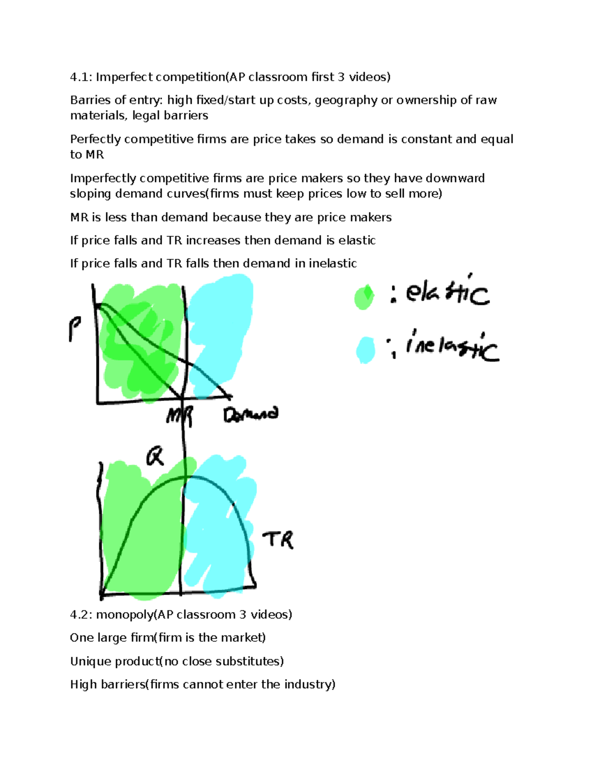 Unit 4 notes - 4: Imperfect competition(AP classroom first 3 videos ...