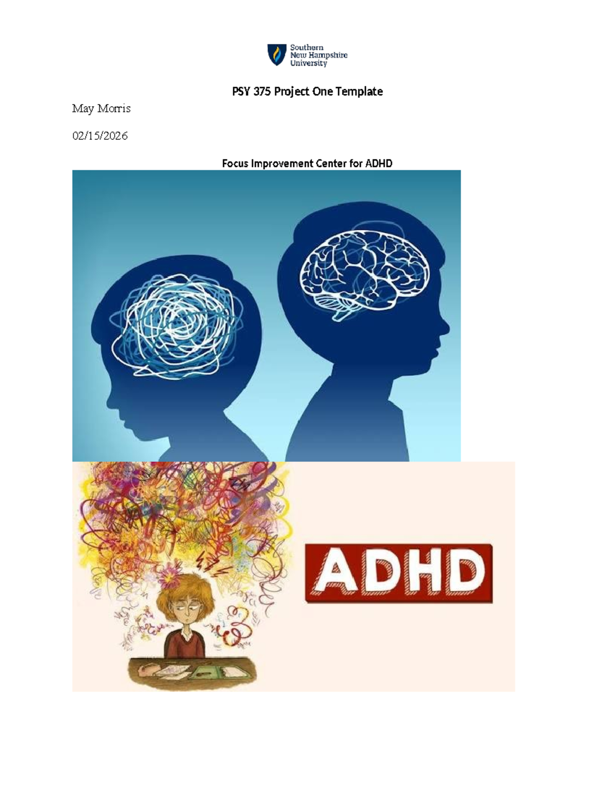 PSY 375 Project One: Enhancing Attention in Children with ADHD - Studocu