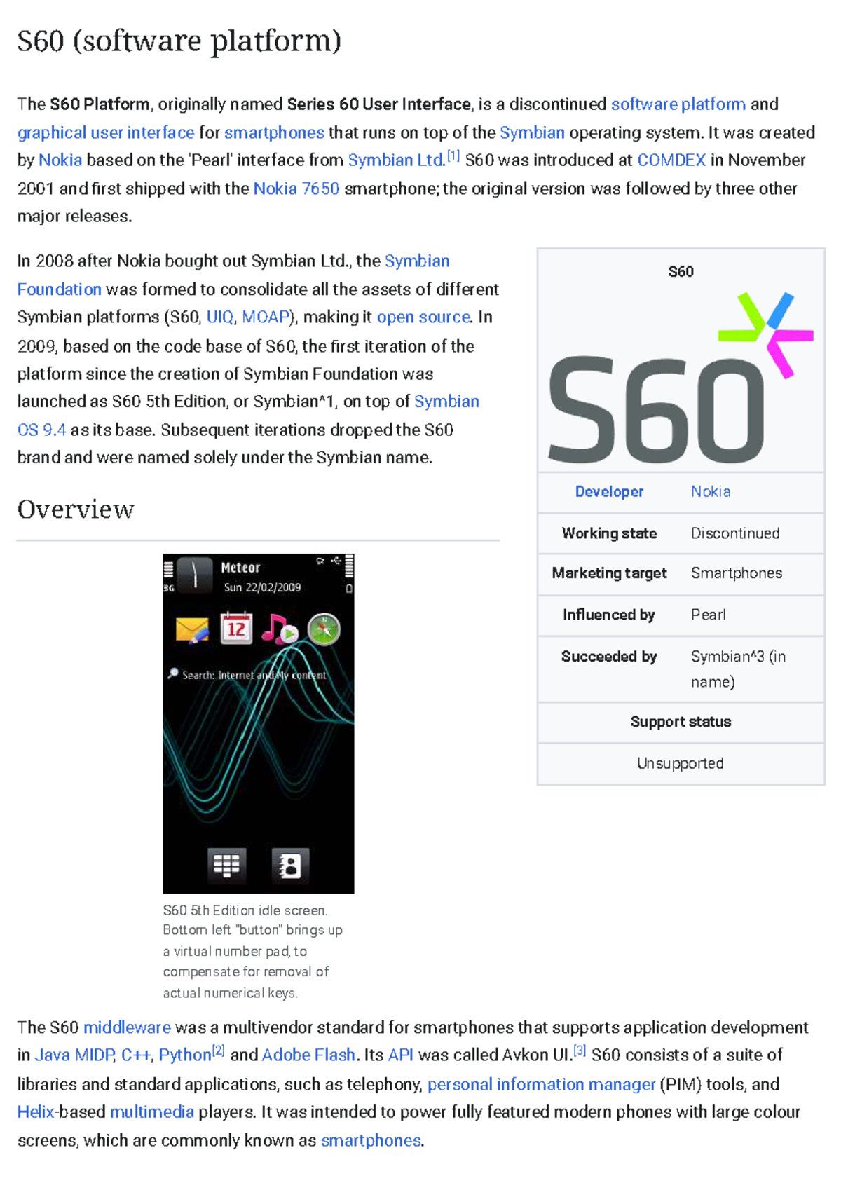 Overview of S60 Platform and Its Evolution on Symbian OS - Studocu