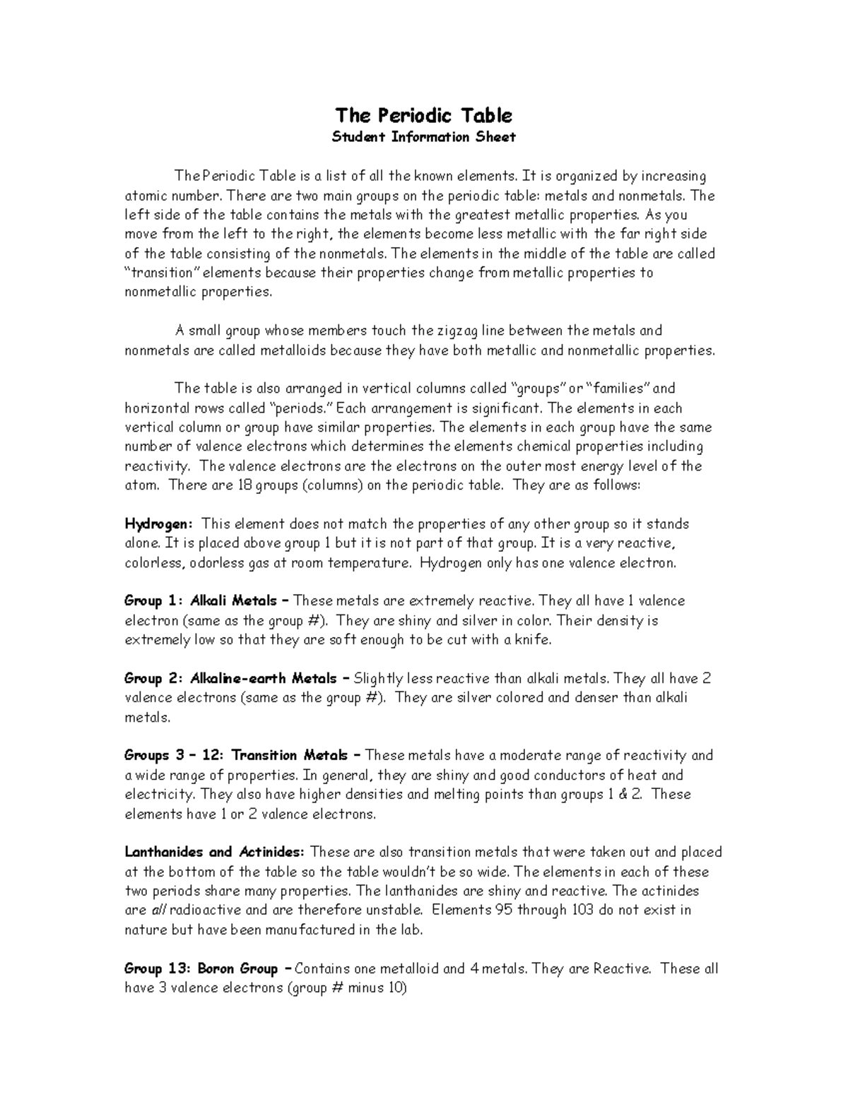 Color Coding the Periodic Table: Understanding Elements' Groups and ...