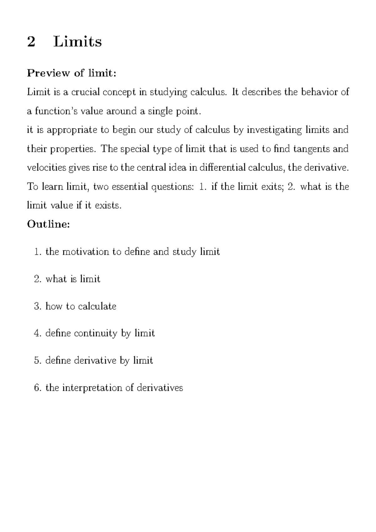 Chapter 2: Understanding Limits in Calculus - MA1508 - Studocu