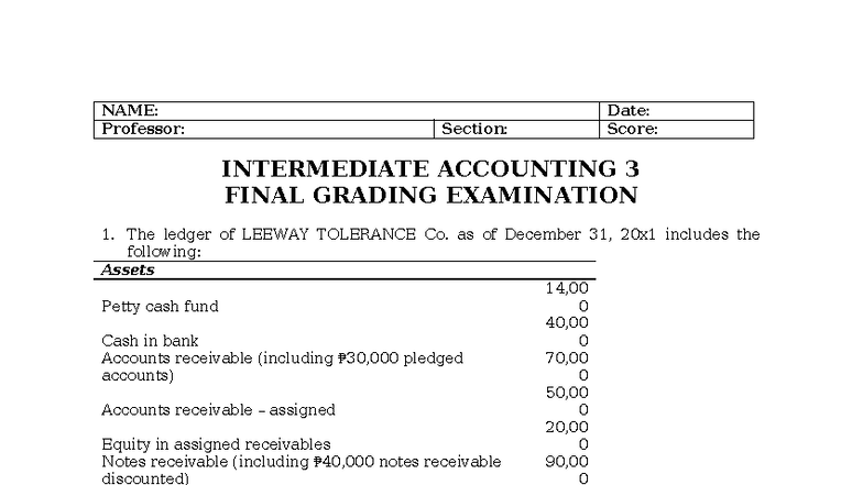INTERMEDIATE ACCOUNTING 3 FINAL EXAMINATION REVIEW NOTES - Studocu