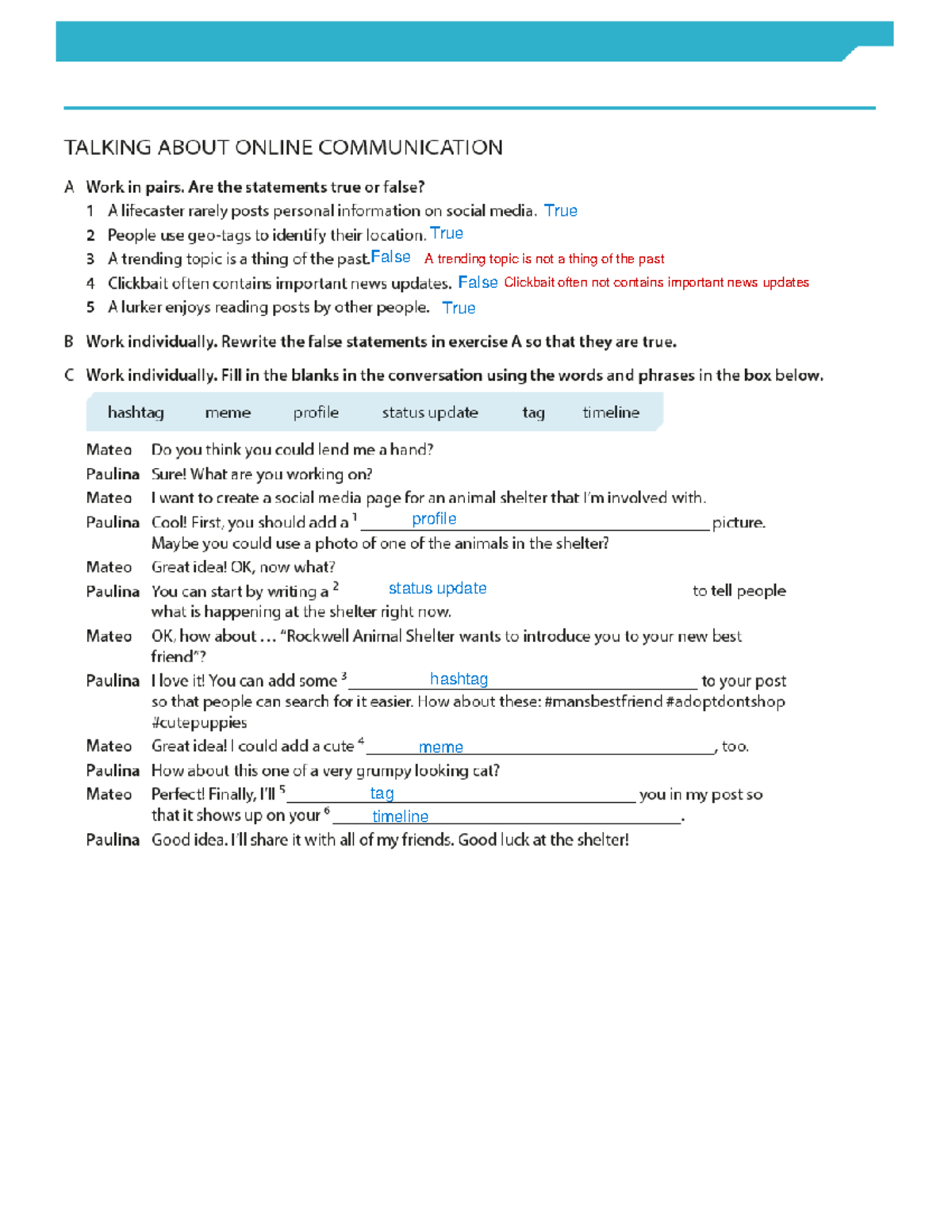 BUS 2.0 Level 4 Lesson plan 7 Handout 2, DSVG - Ingles general IV - Studocu