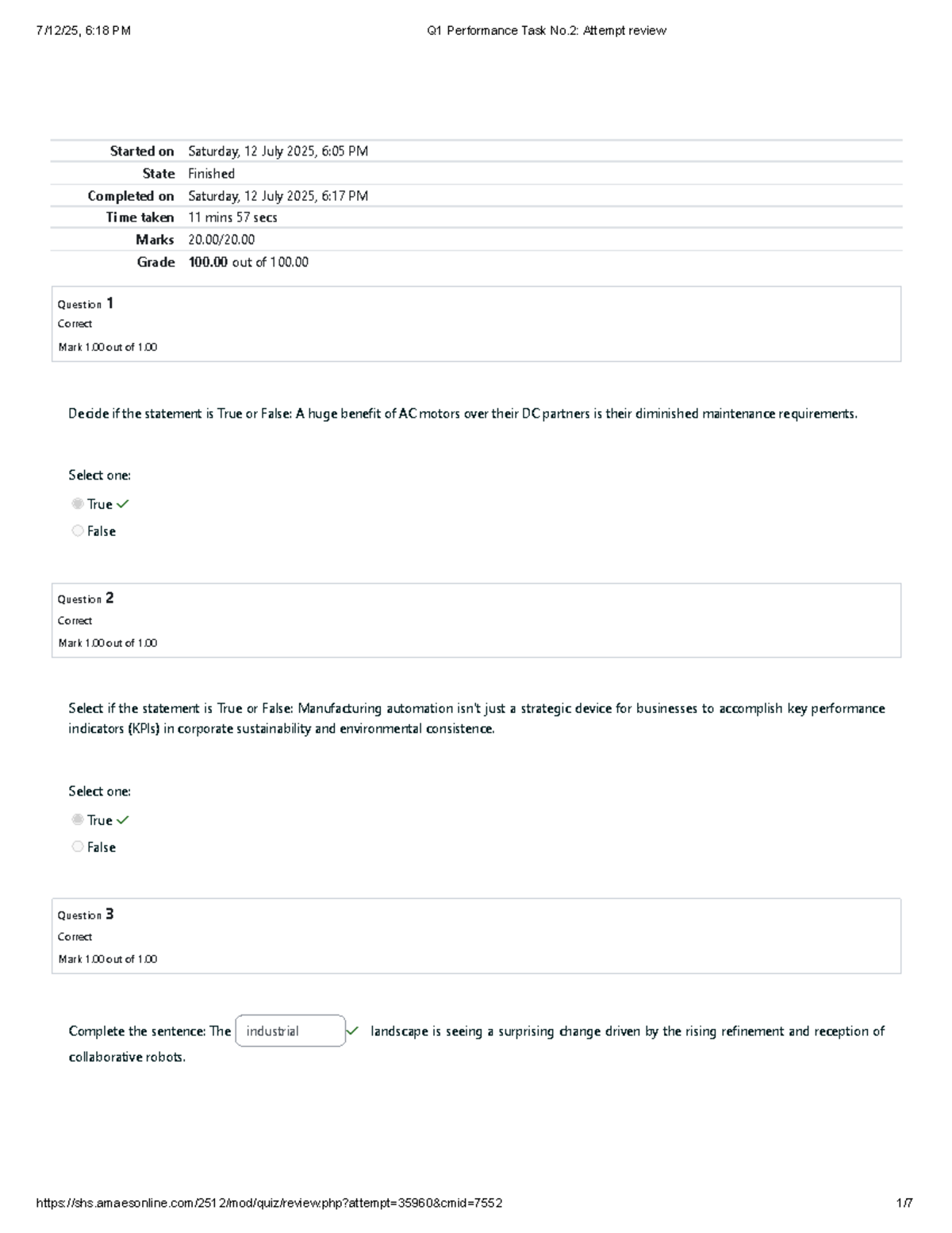 Q1 Performance Task No.2: Attempt Review and Analysis - Studocu