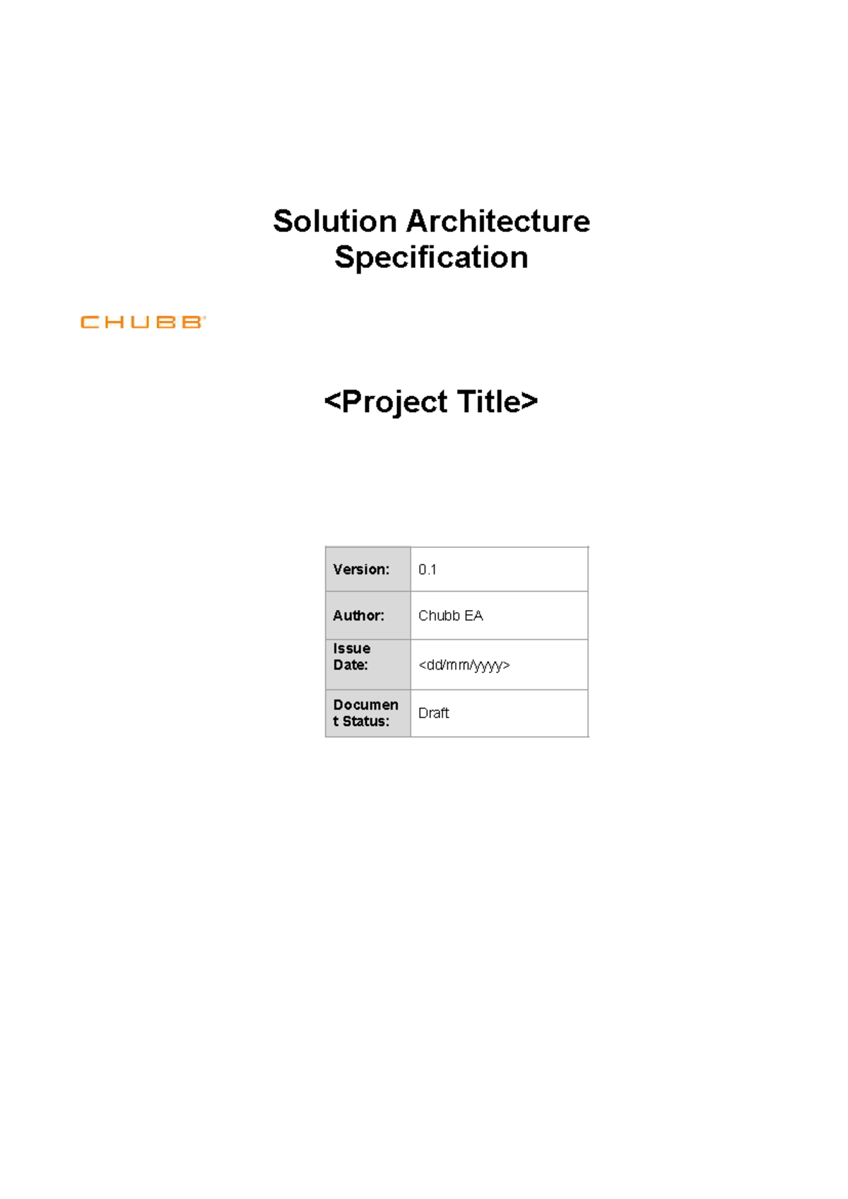 EA - Solution Architecture Specification Template v2.1 - Studocu