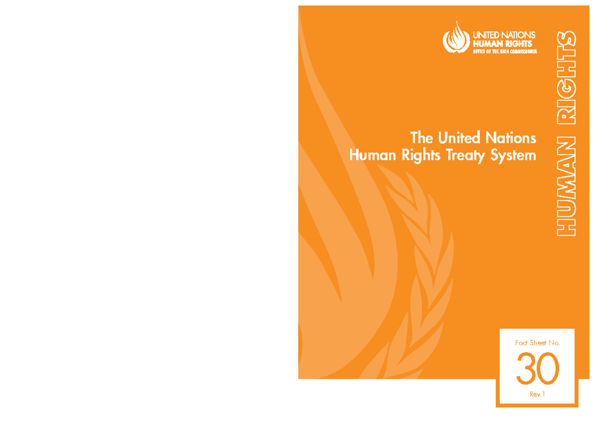 UN Human Rights Treaty System Overview (Fact Sheet No. 30 Rev.1) - Studocu