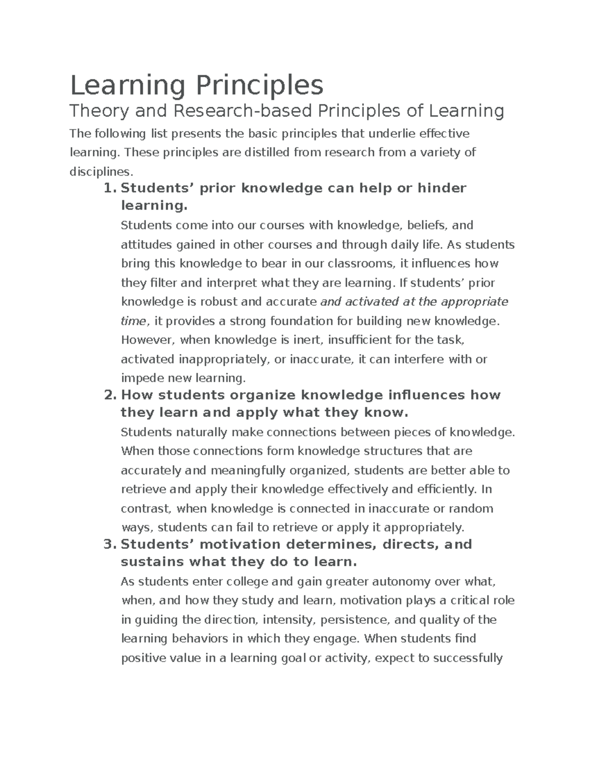Learning-Principles - NSTP notes - Learning Principles Theory and ...
