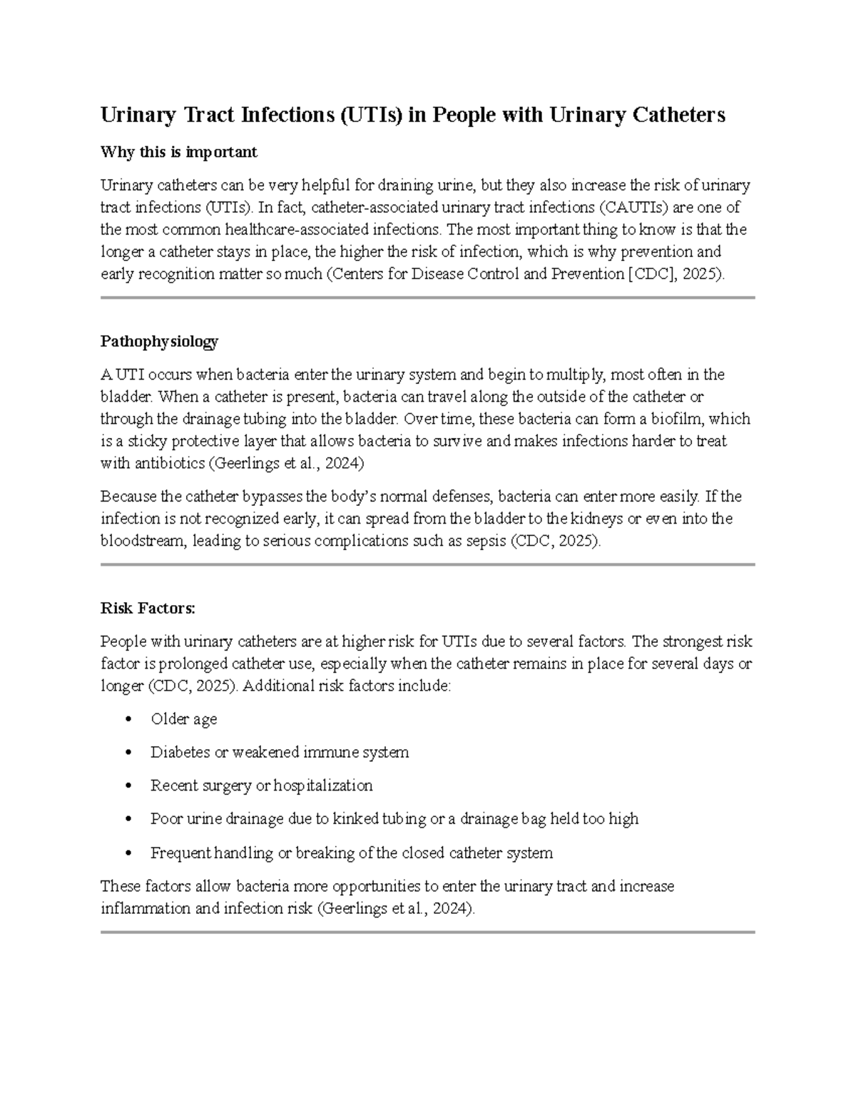 UTI Prevention and Management in Catheterized Patients (NURS 301) - Studocu