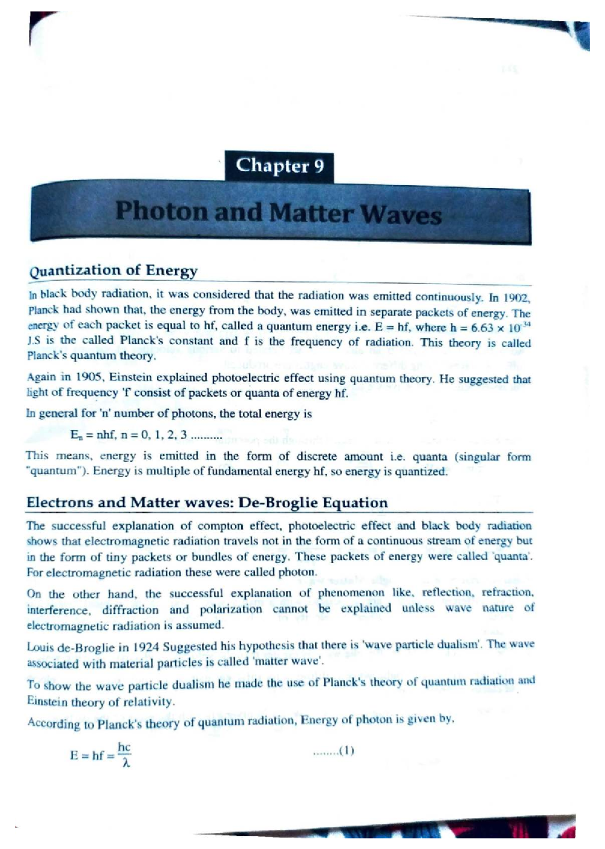 Chapter 9: Photon and Matter Waves in Quantum Physics - Studocu