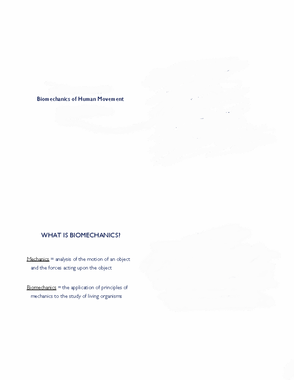 ENS 306 Lecture Notes: Biomechanics of Human Movement (Ch. 1-8) - Studocu
