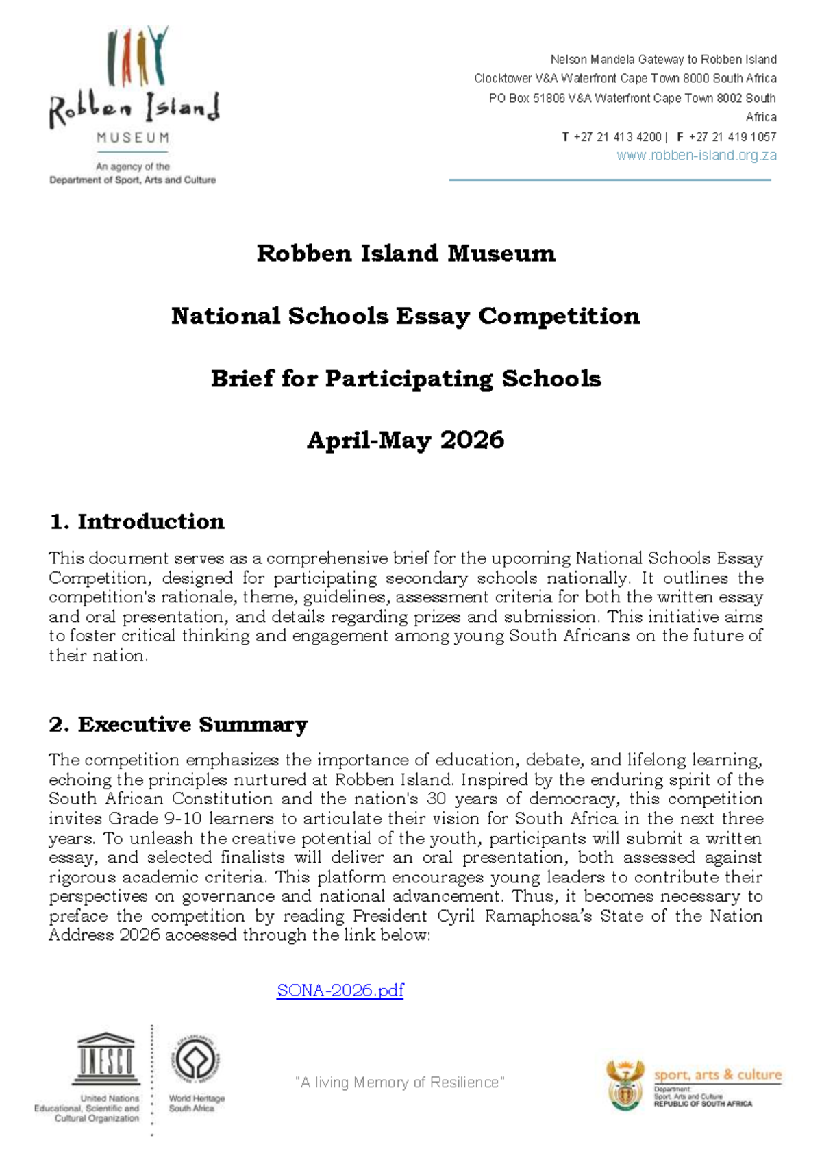 RIM National Schools Essay Competition Brief 2026 - Studocu