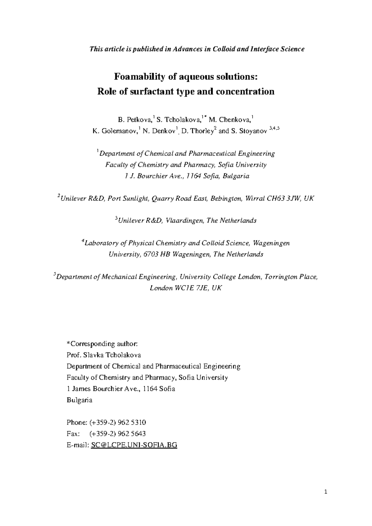 Foamability of Surfactant Solutions: Role of Type & Concentration (CHEM ...