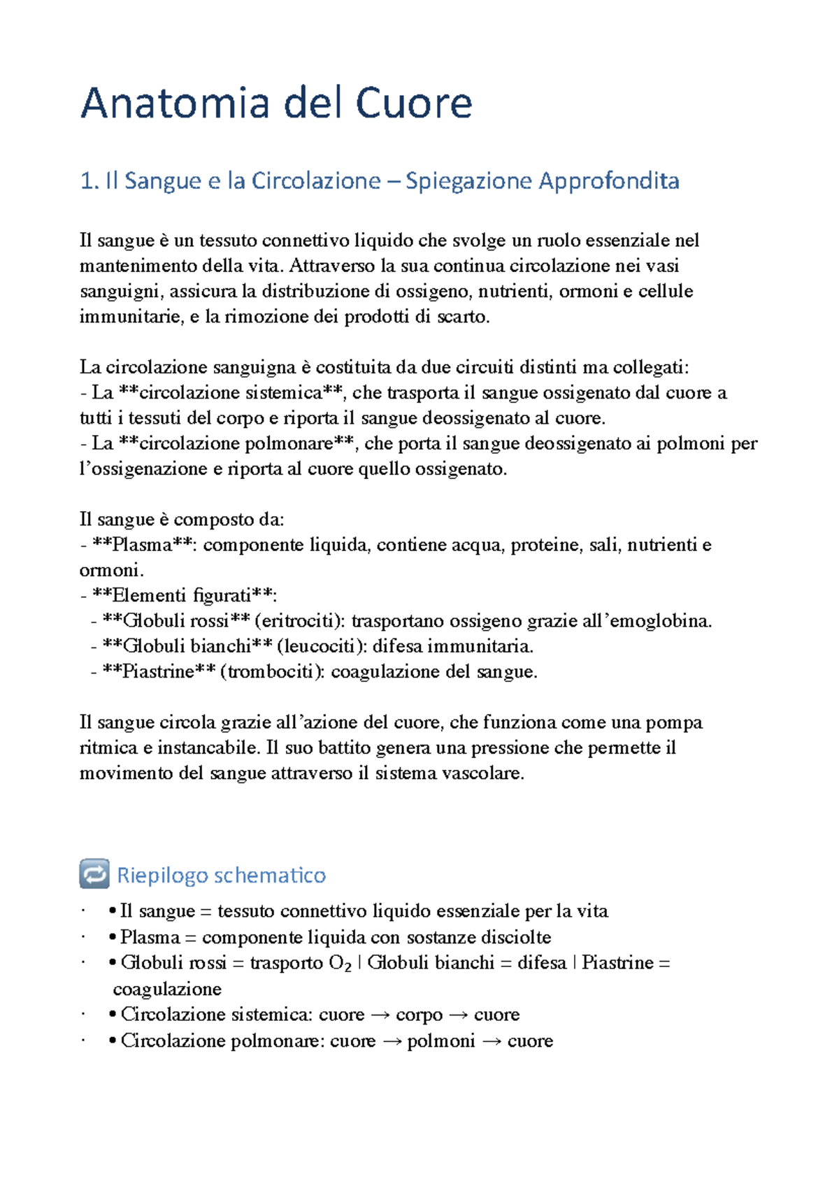 Anatomia del Cuore e Circolazione: Spiegazione Approfondita (ANAT 101 ...