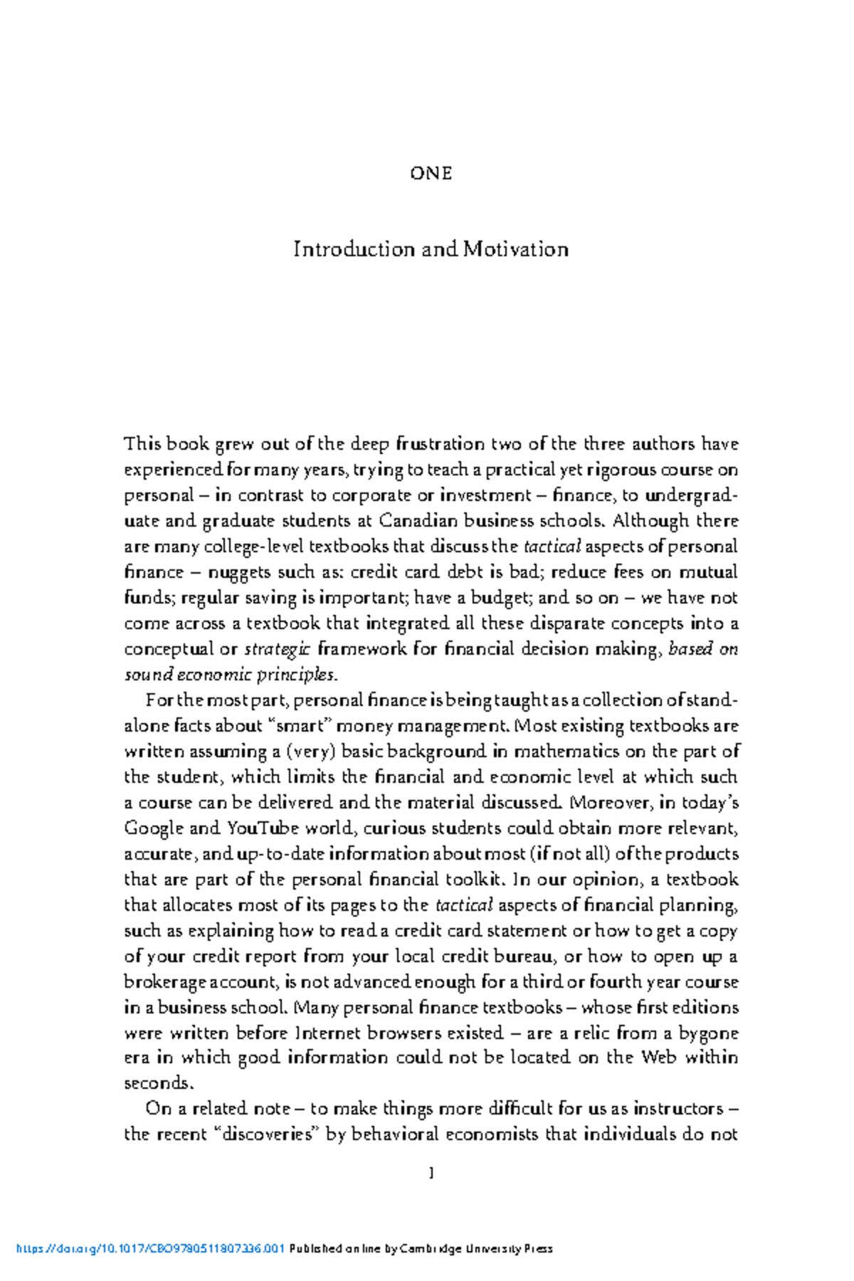 Personal Finance: Introduction & Motivation (Course Code: 04) - Studocu